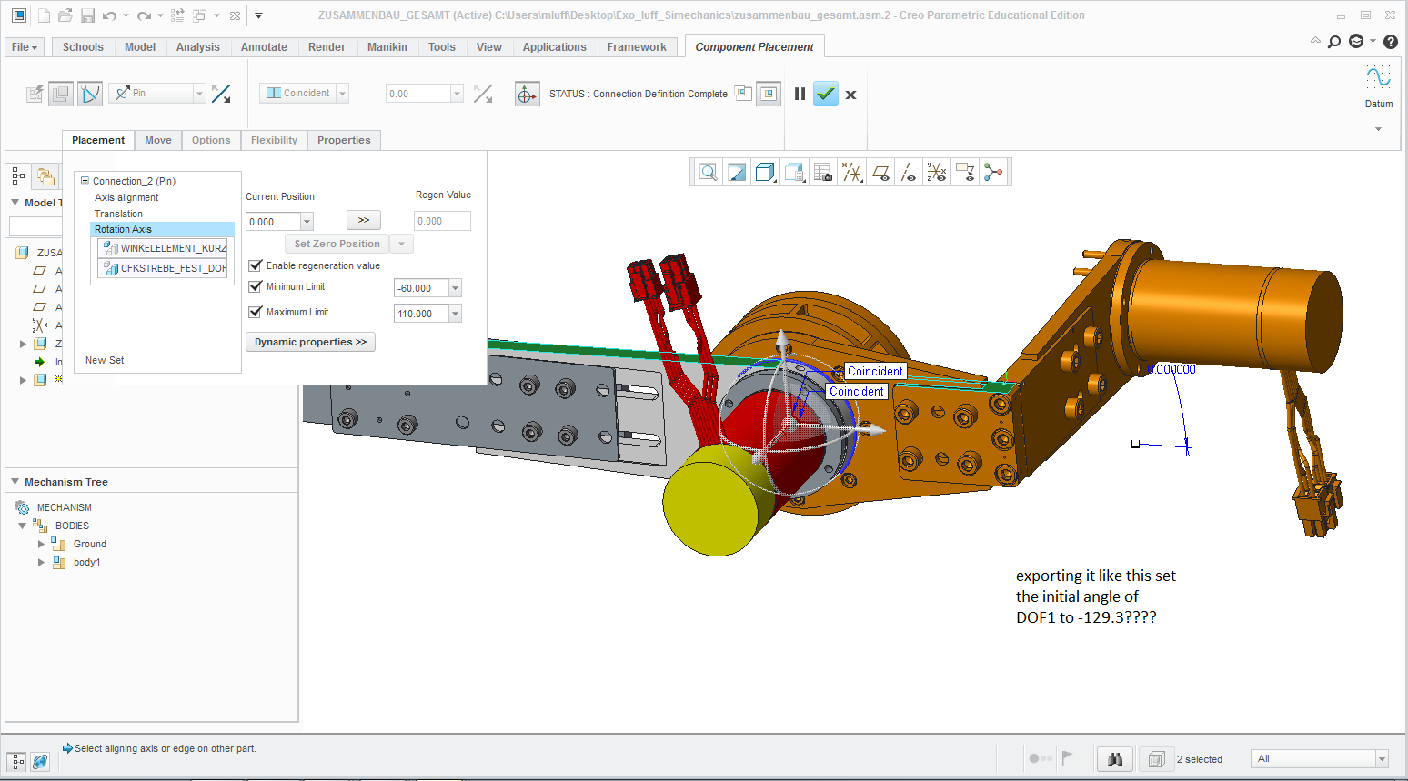 Problem With Pin Connection In Assembly Ptc Community